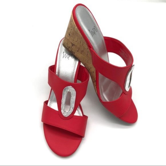 Impo | Shoes | Impo Valmira Red Sandals 3 Wedge Heels Size 9 2 | Poshmark